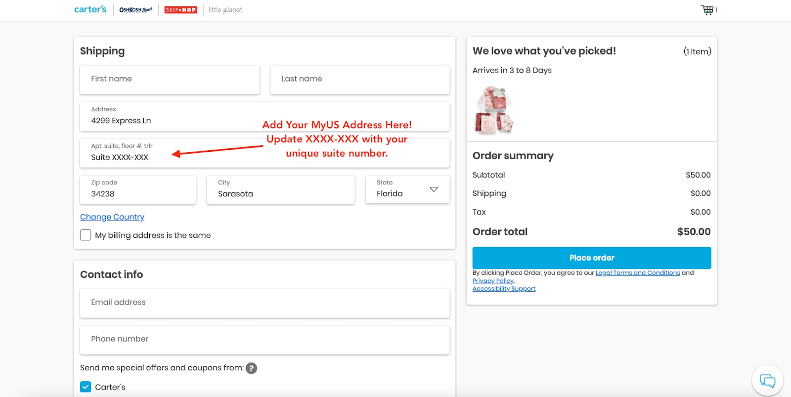 Learn How to Shop Carter's US and Ship Overseas